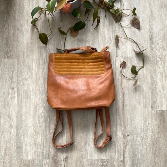 MLC | Bags | Mlc More Than Leather Cognac Brown Suede Leather Back Pack ...